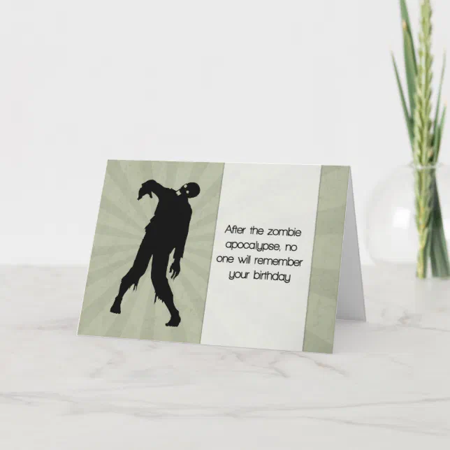 Funny Zombie Birthday Card with Sunburst | Zazzle