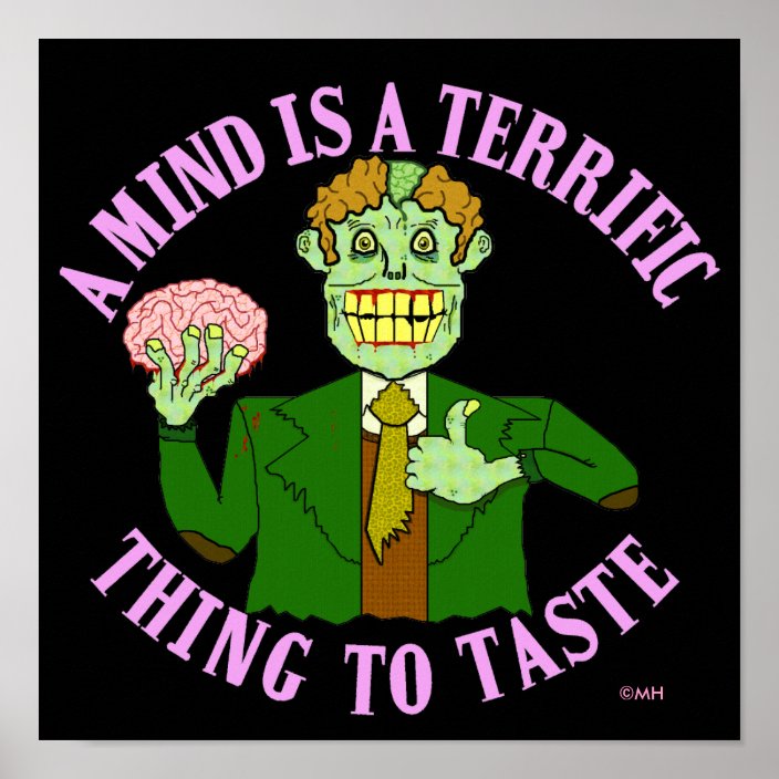 Funny Zombie Professor Proverb Poster | Zazzle.com