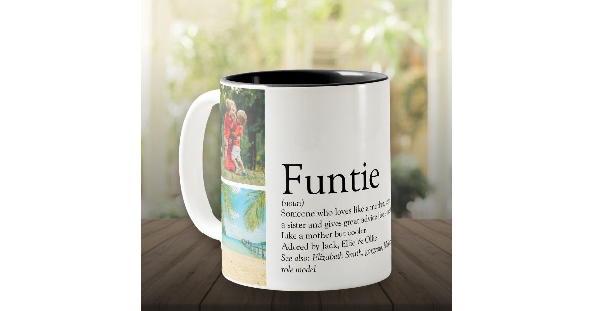 Funtie Aunt Auntie Definition Photo Collage Two-Tone Coffee Mug | Zazzle