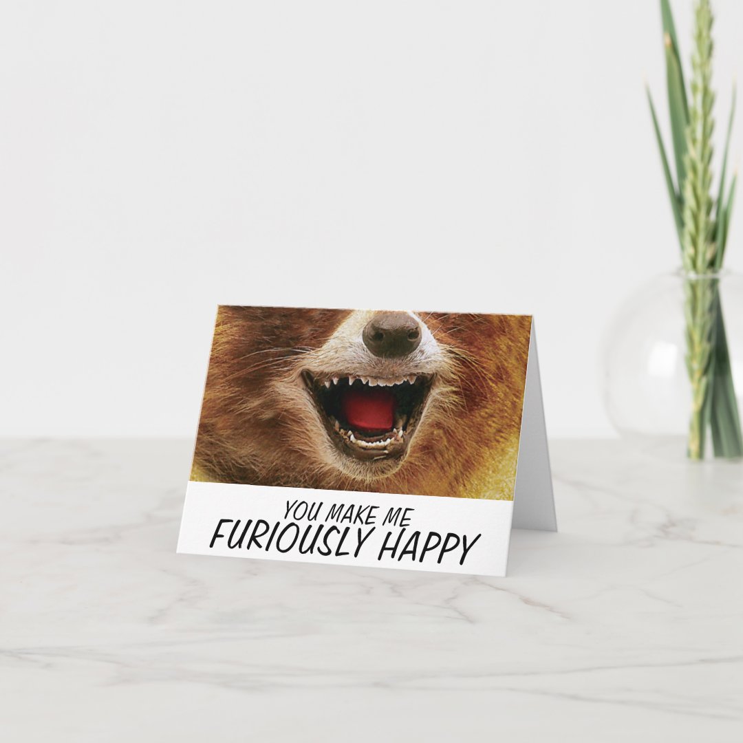 FURIOUSLY HAPPY card | Zazzle