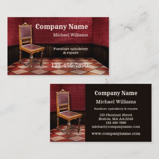Furniture Repair and Upholstery Business Card | Zazzle