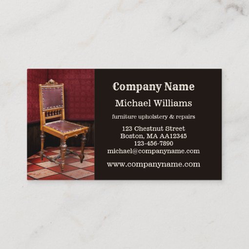 Furniture Repair and Upholstery Business Card | Zazzle