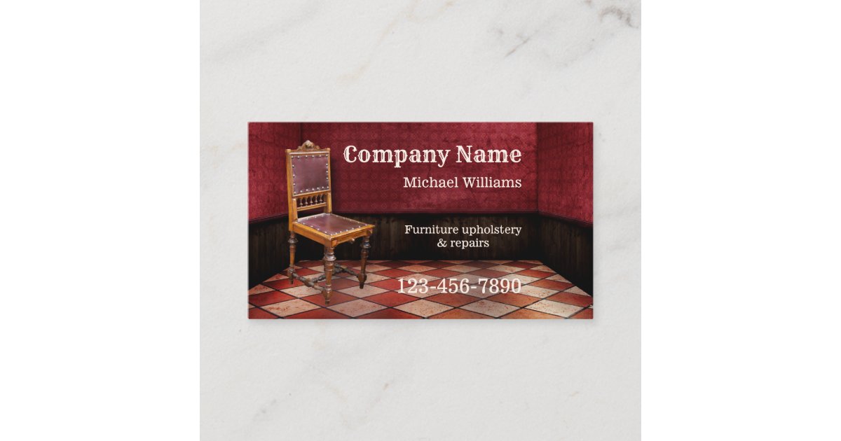 Furniture Repair and Upholstery Business Card | Zazzle