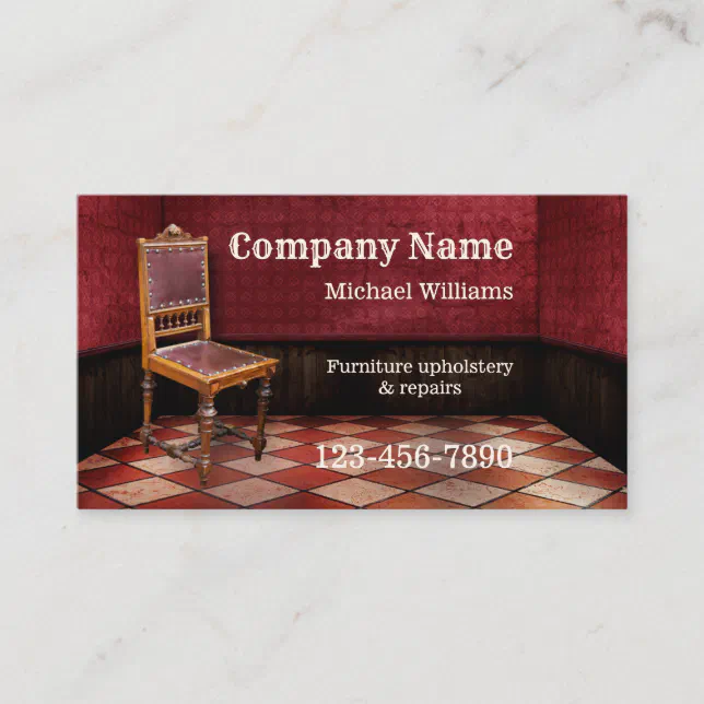 Furniture Repair and Upholstery Business Card | Zazzle