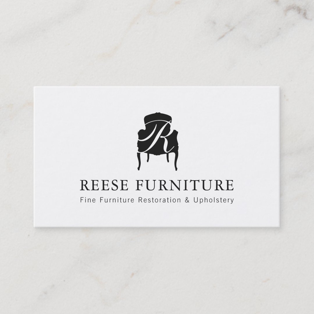 Furniture Restoration and Upholstery Monogram Logo Business Card | Zazzle