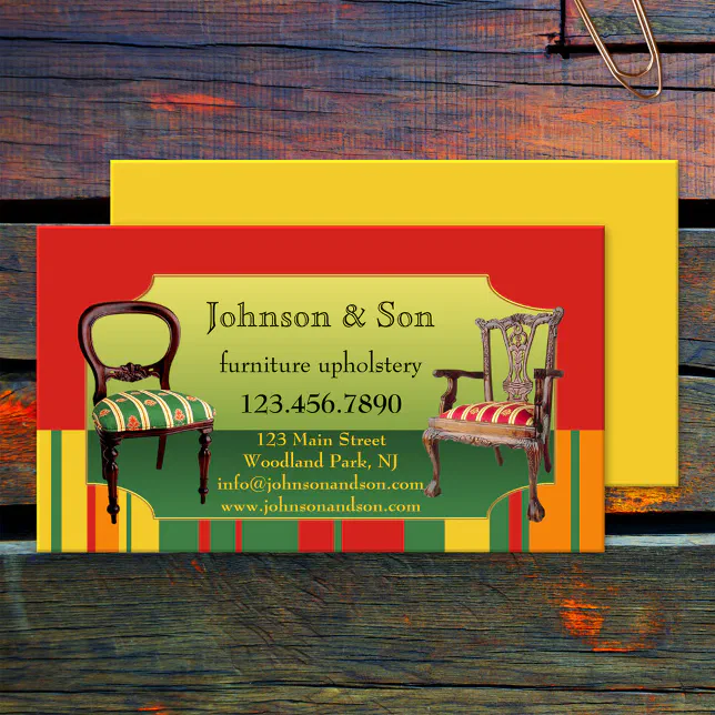 Furniture Upholstery Business Card | Zazzle