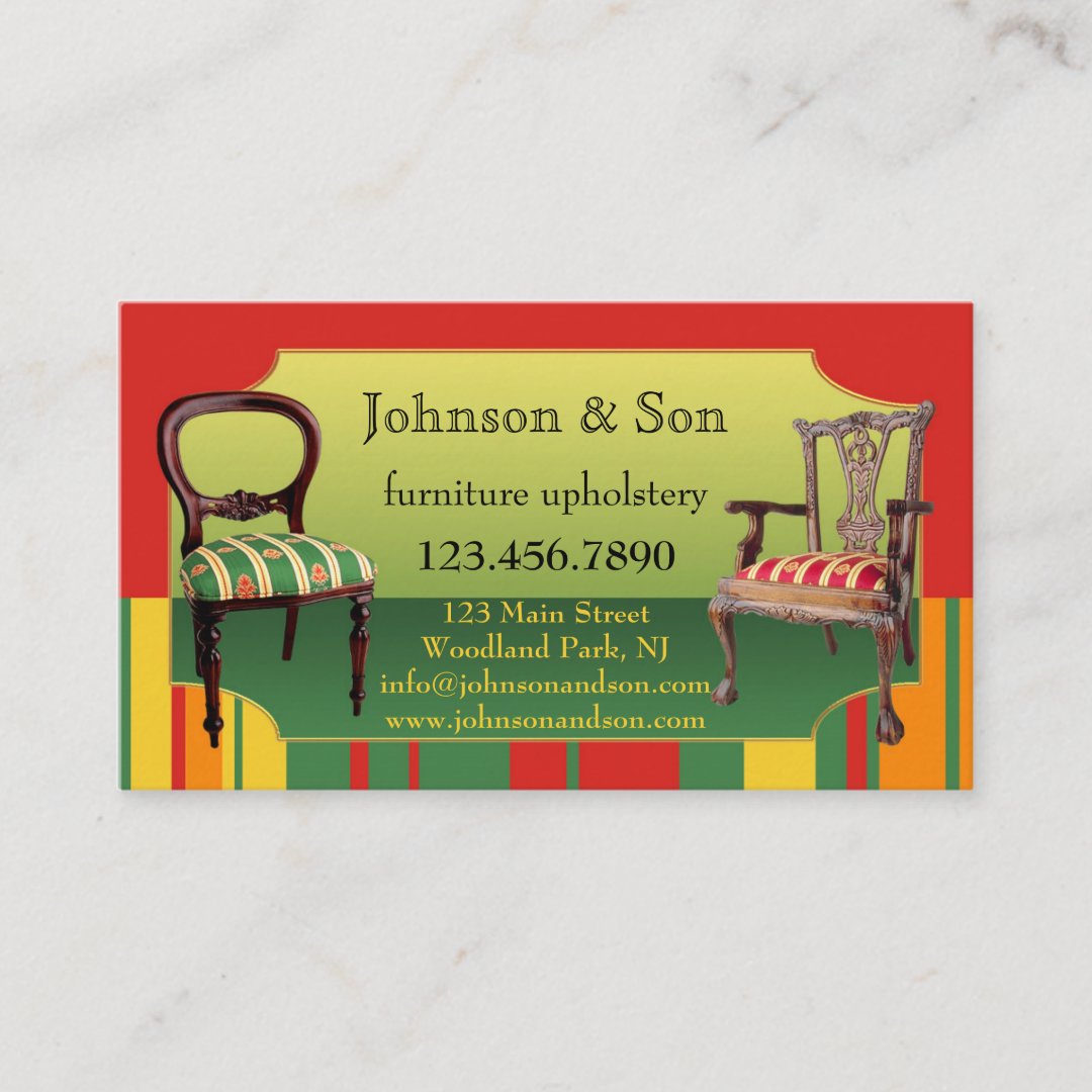 Furniture Upholstery Business Card | Zazzle