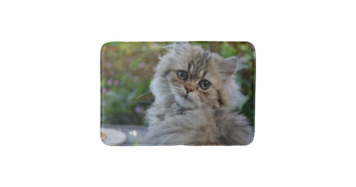 Furry Cat Bath Mat | Zazzle