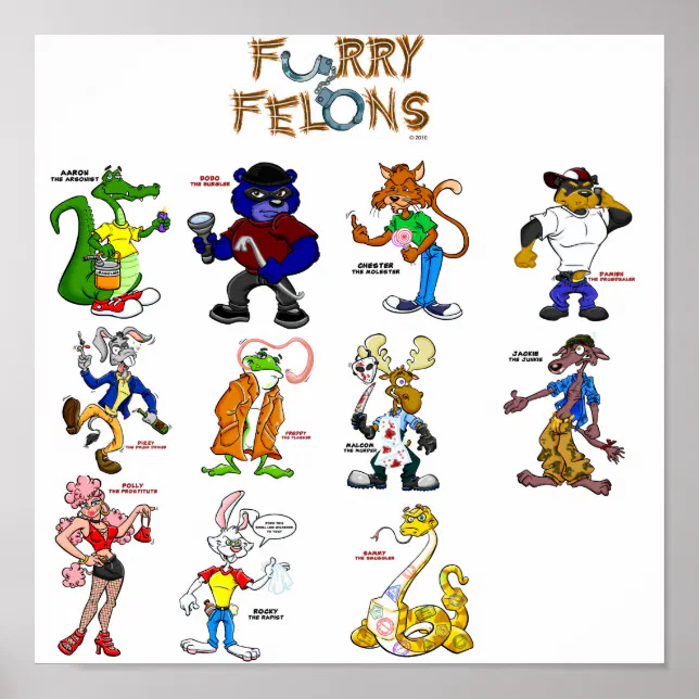 Furry Felons Poster | Zazzle