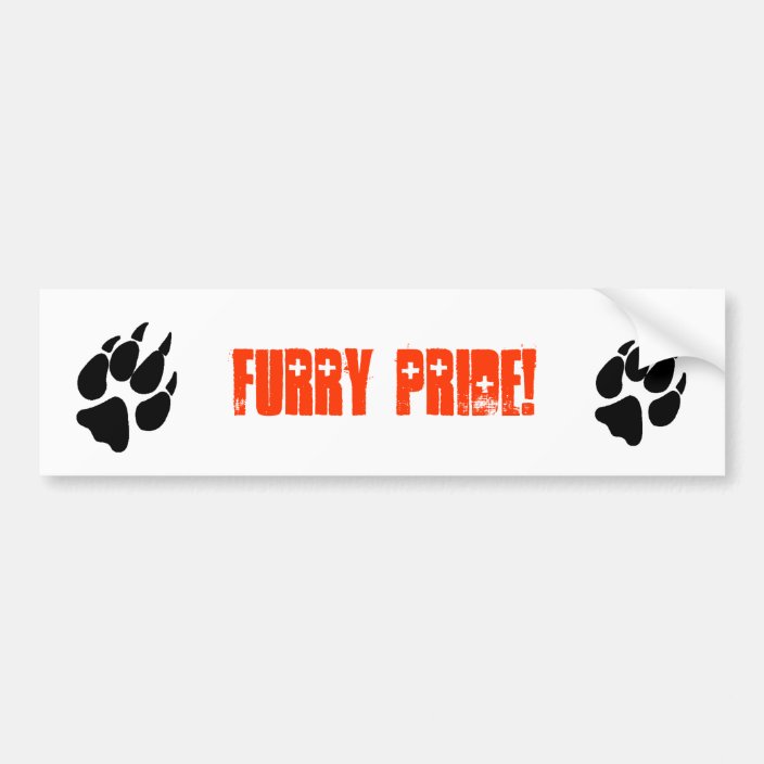 Furry Pride Pawprint Bumper Sticker | Zazzle.com