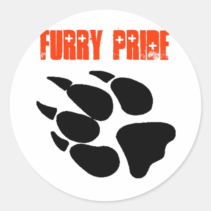 Furry Pride Pawprint Sheet Of Stickers | Zazzle