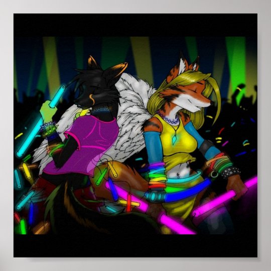 Furry Rave Poster | Zazzle.com