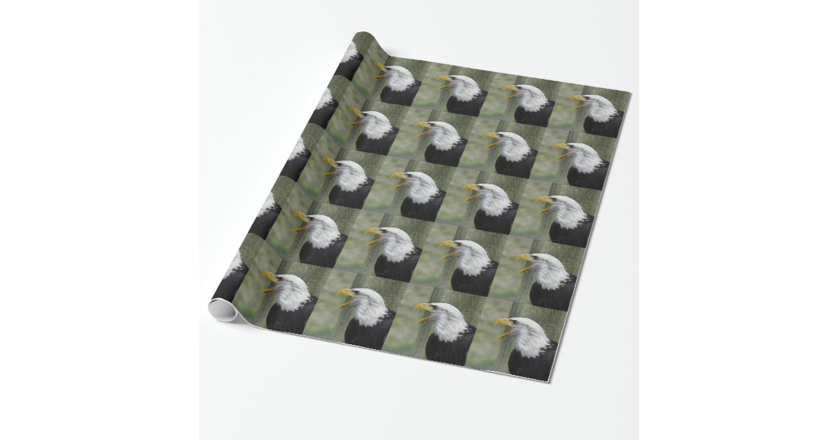 Fury Bald Eagle Wrapping Paper | Zazzle