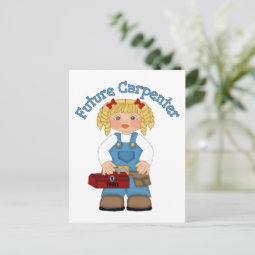 Future Carpenter Construction Worker- GIRLS Postcard | Zazzle