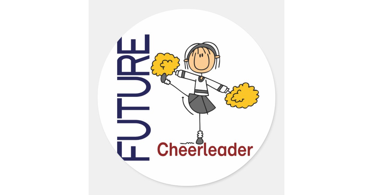 Future Cheerleader Stick Figure Classic Round Sticker | Zazzle