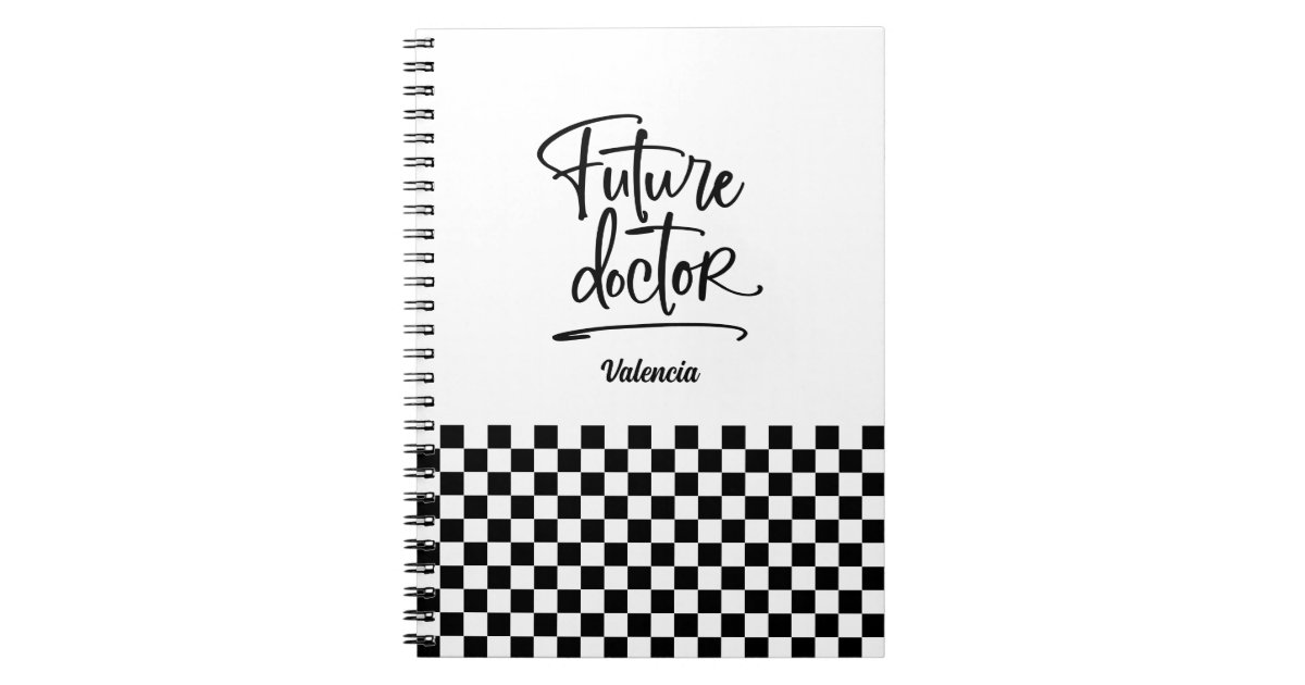 Future Doctor Personalized Checkered Notebook | Zazzle