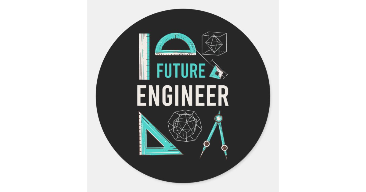 Future Engineer Apparel Engineering Students Men Classic Round Sticker ...