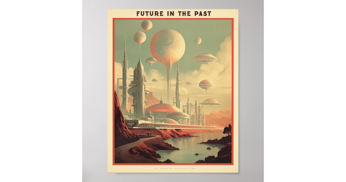 "Future in the past". Cityscape vintage poster | Zazzle