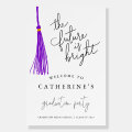 Future Is Bright Purple Grad Party Welcome Sign | Zazzle