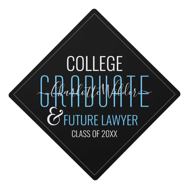 Future Lawyer College Graduate Typography Graduation Cap Topper | Zazzle