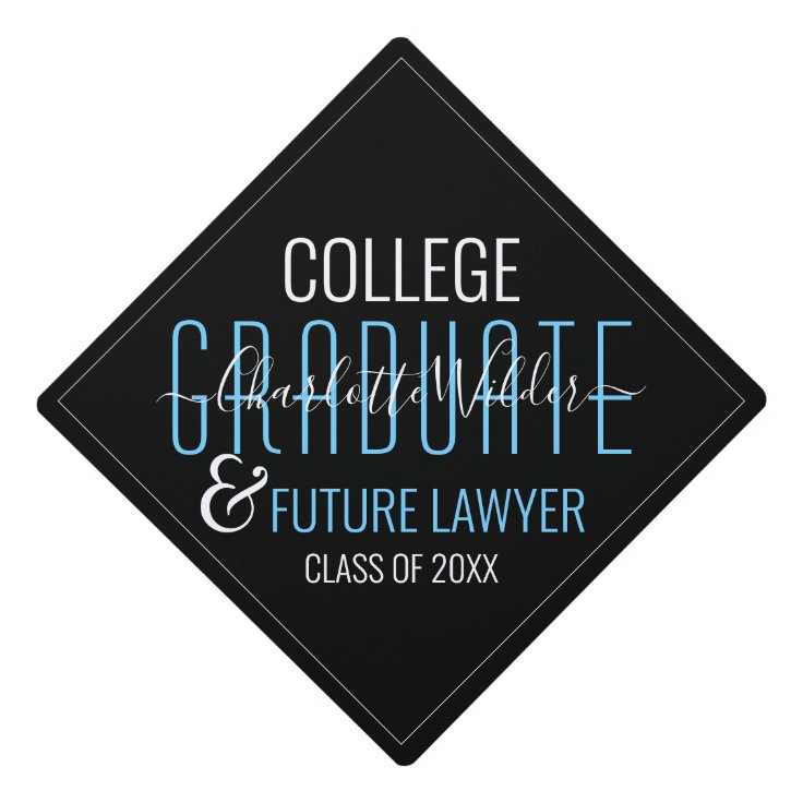 Future Lawyer College Graduate Typography Graduation Cap Topper | Zazzle