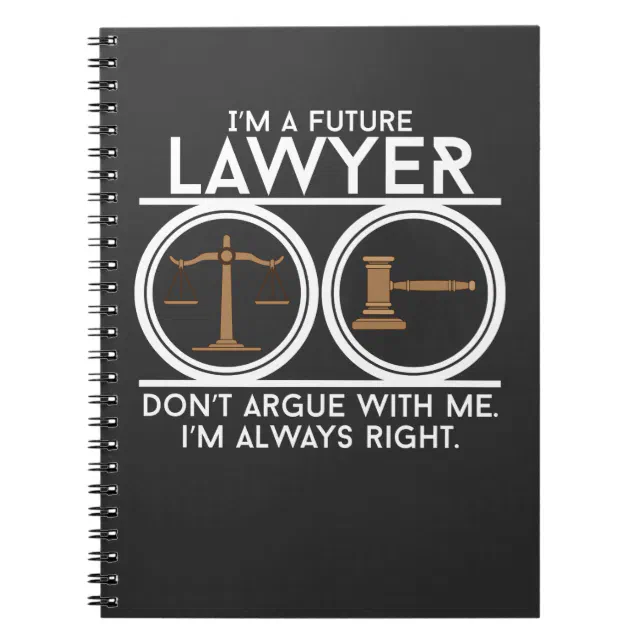 Future lawyer court law student student lawyer stu notebook | Zazzle