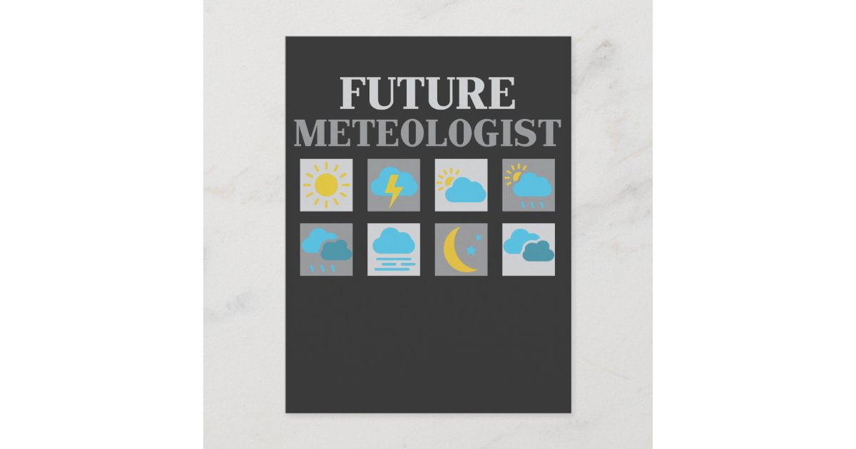 Future Meteorologist Weather Forecast Icons Postcard | Zazzle