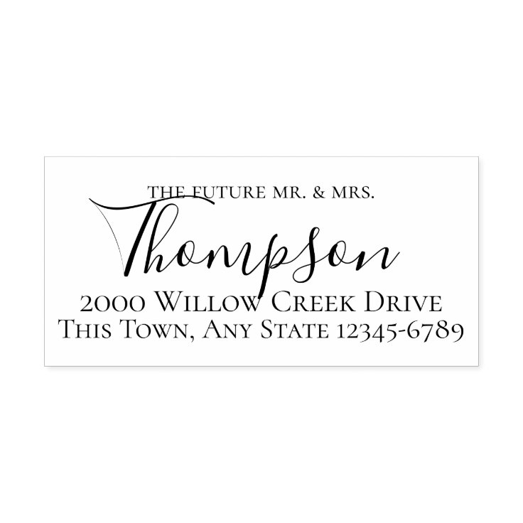Future Mr. and Mrs. RSVP return address Self-inking Stamp | Zazzle