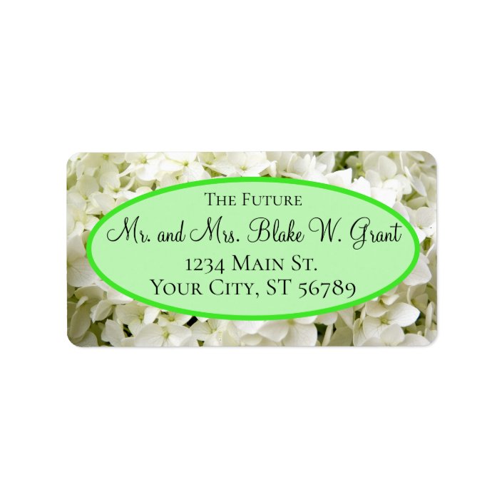 'Future Mr. And Mrs.' White Hydrangea Label | Zazzle.com