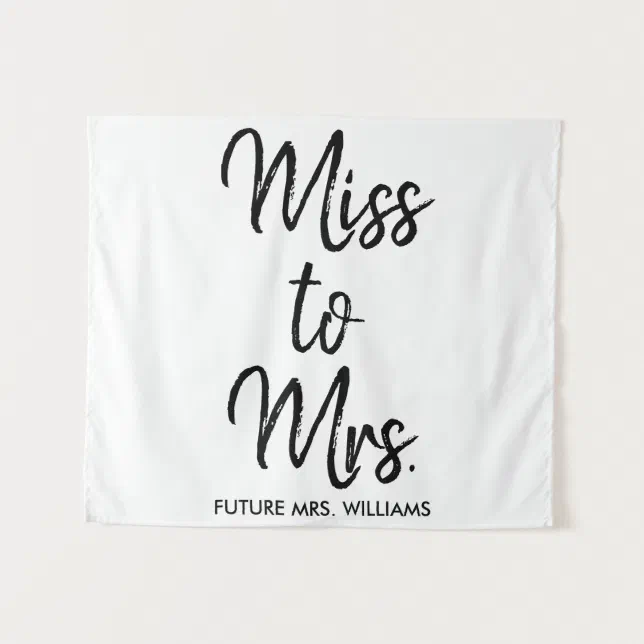Future Mrs Backdrop Black White Bridal Shower Prop | Zazzle