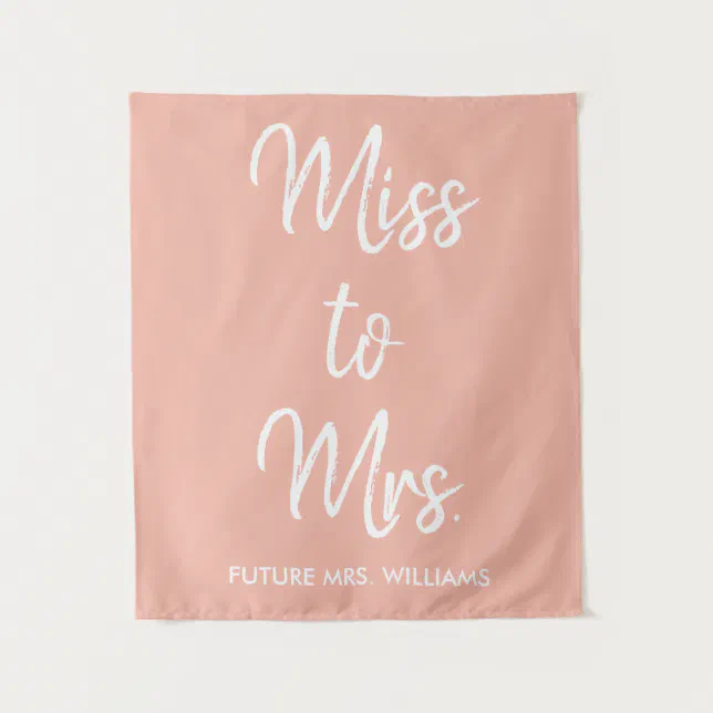 Future Mrs Backdrop Peach Bridal Shower Photobooth | Zazzle