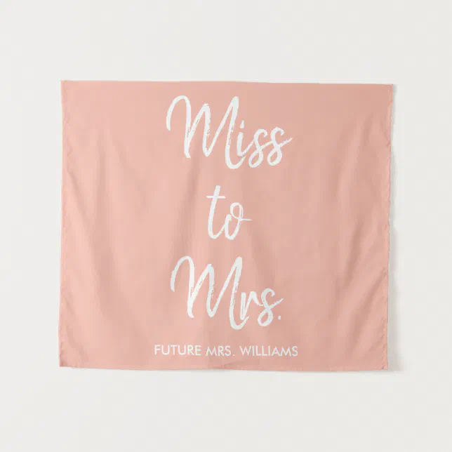 Future Mrs Backdrop Peach Bridal Shower Photobooth | Zazzle