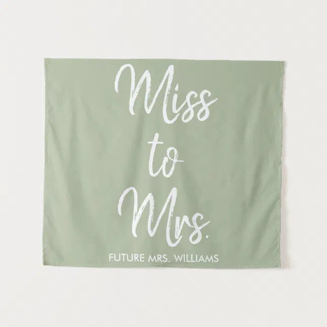 Future Mrs Backdrop Sage Bridal Shower Photo Booth | Zazzle