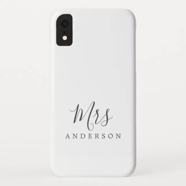 Future Mrs Black White Chic Script Bride Case-Mate iPhone Case | Zazzle