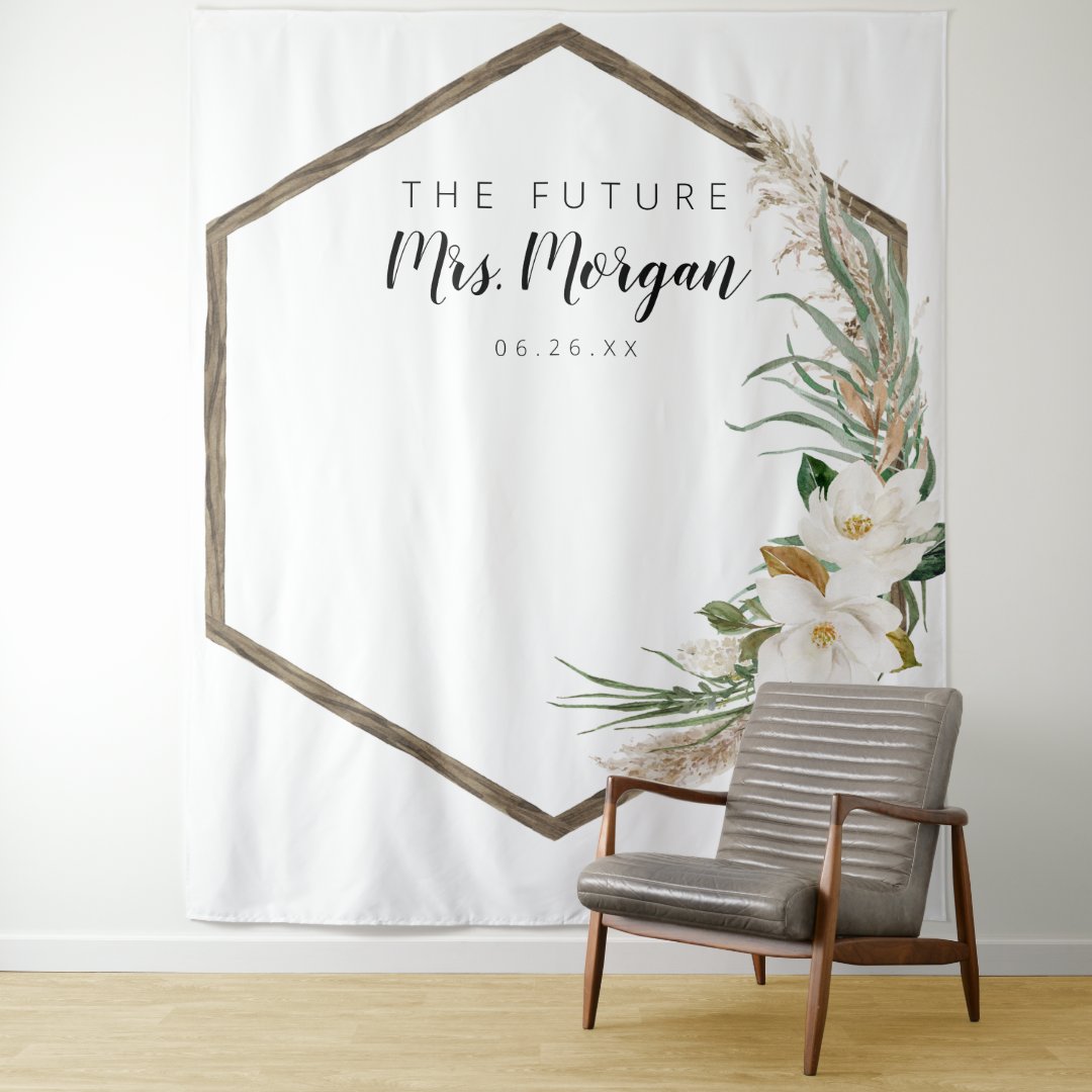 Future Mrs Bridal Shower Backdrop Bohemian Wreath | Zazzle