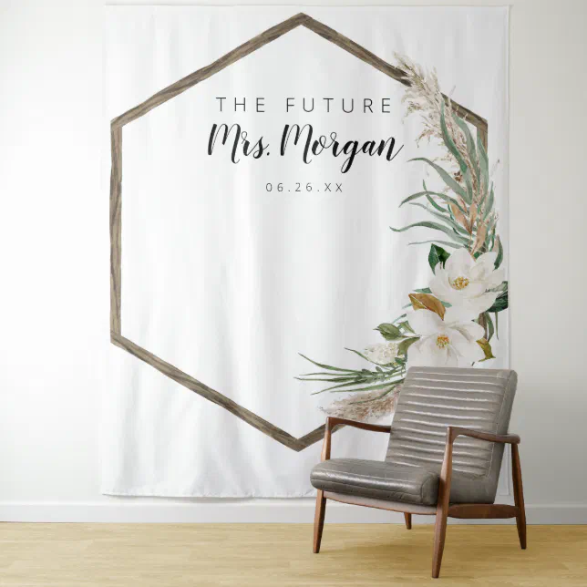 Future Mrs Bridal Shower Backdrop Bohemian Wreath | Zazzle