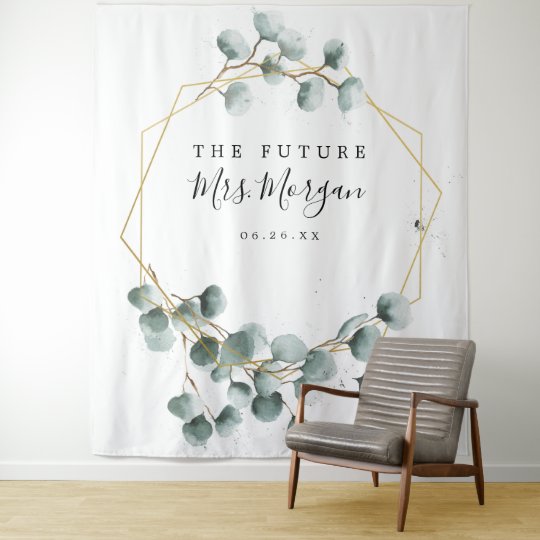 Future Mrs Bridal Shower Backdrop Greenery | Zazzle.com