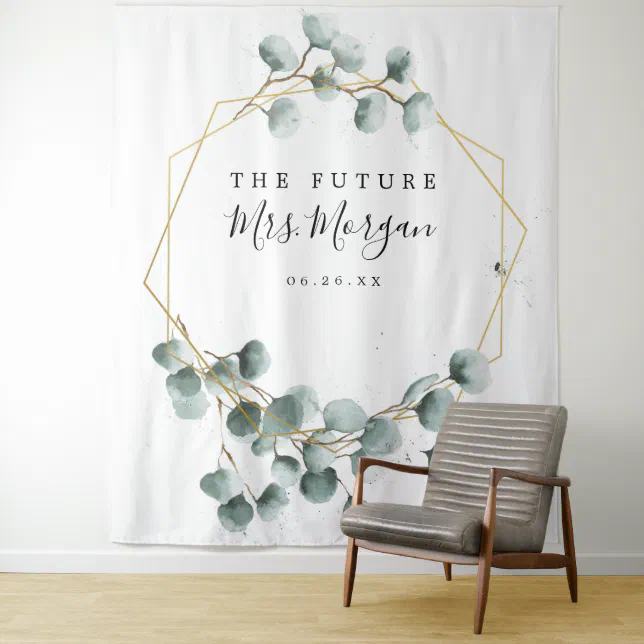Future Mrs Bridal Shower Backdrop Greenery | Zazzle