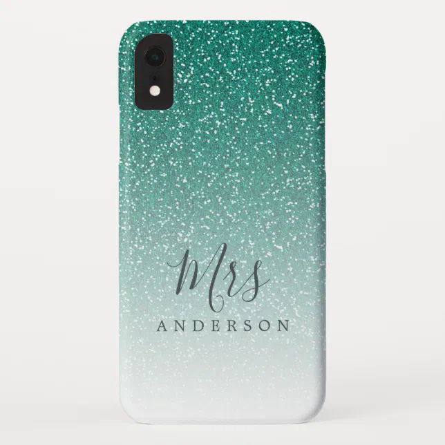 Future Mrs Emerald Green Glitter Chic Script Bride Case-Mate iPhone ...