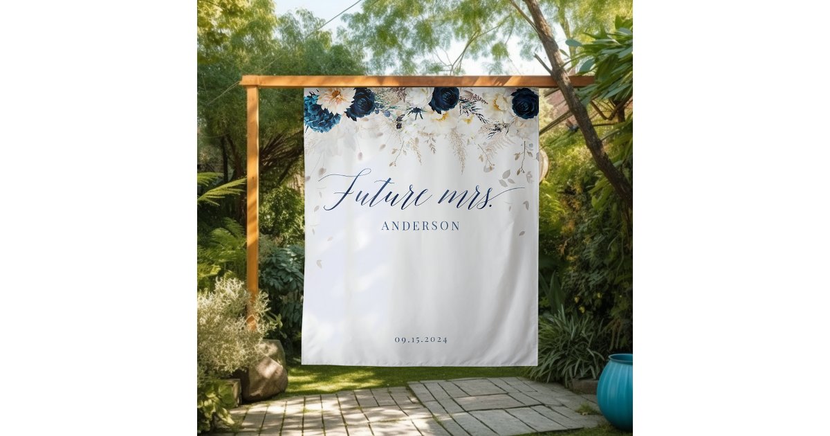 Future Mrs Floral Bridal Shower Backdrop | Zazzle