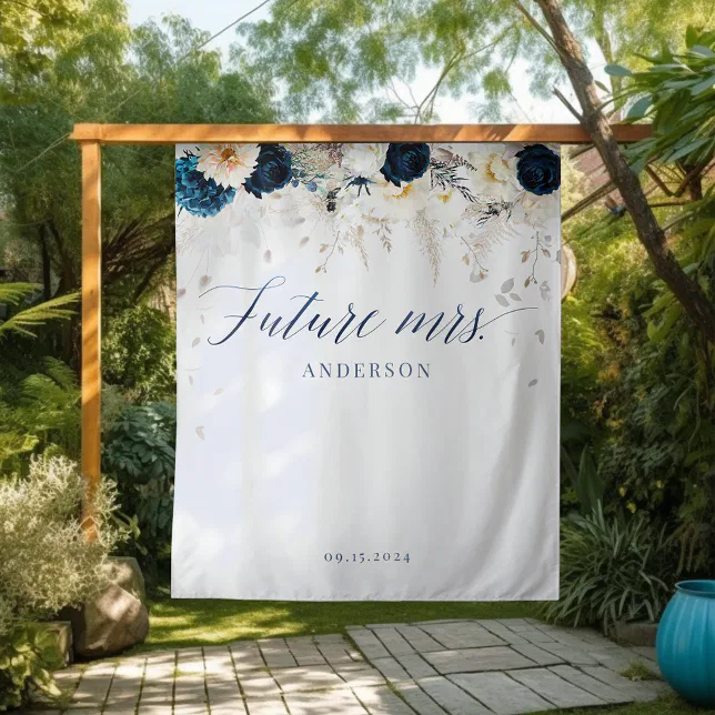 Future Mrs Floral Bridal Shower Backdrop | Zazzle