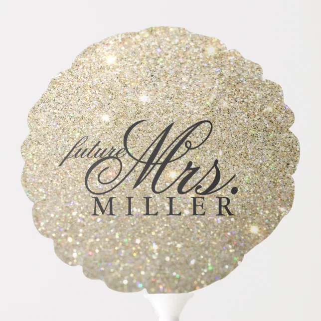 future Mrs Gold Glitter Bridal Shower Balloon | Zazzle