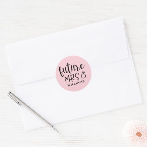 Future Mrs. Pink Bachelorette Party Classic Round Sticker | Zazzle