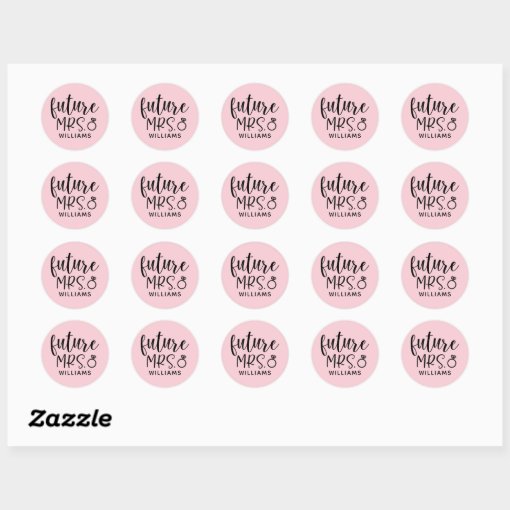 Future Mrs. Pink Bachelorette Party Classic Round Sticker | Zazzle