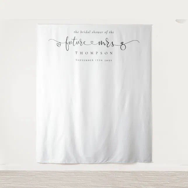 Future Mrs Script Bridal Shower Photo Backdrop | Zazzle