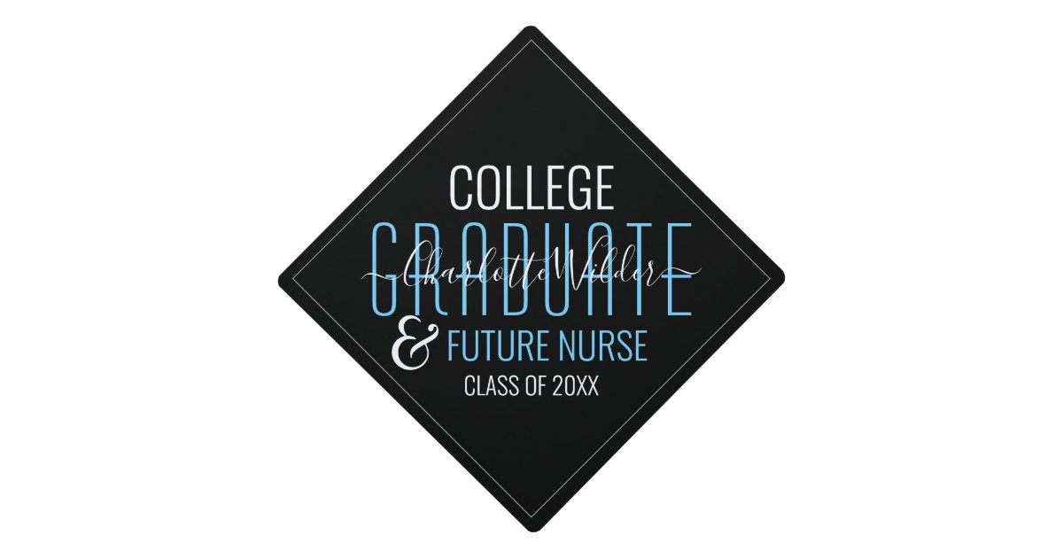 Future Nurse College Typography Graduation Cap Topper | Zazzle