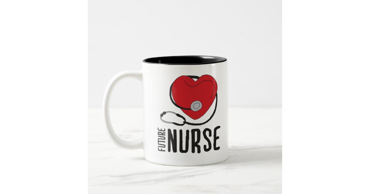 Future Nurse Soon to be Nurse Art Registered Nurse Two-Tone Coffee Mug ...