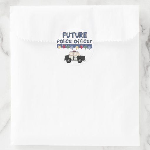 Future Police Officer T-shirts and Gifts Classic Round Sticker | Zazzle