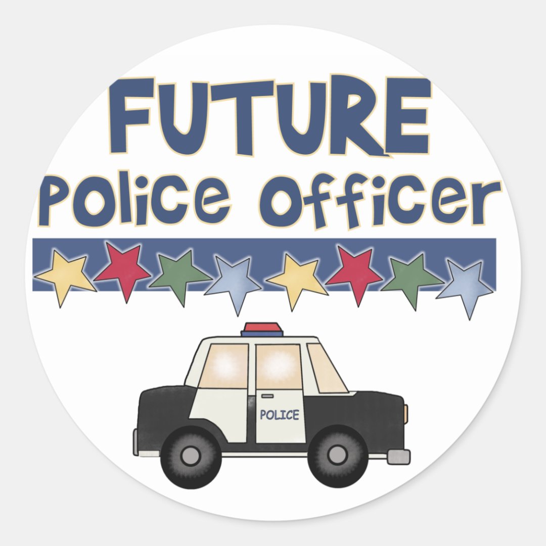 Future Police Officer T-shirts and Gifts Classic Round Sticker | Zazzle