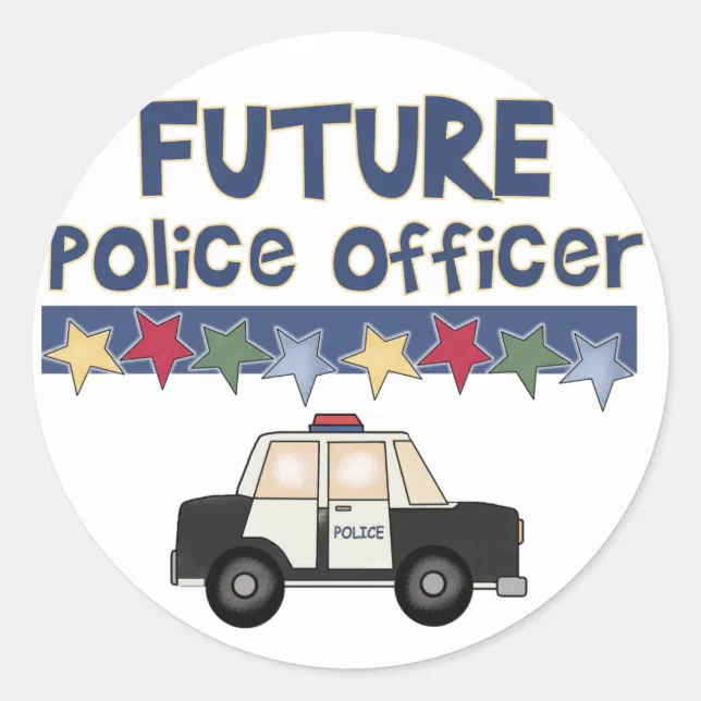 Future Police Officer T-shirts and Gifts Classic Round Sticker | Zazzle